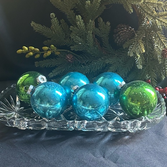 Holly | Holiday | Vintage Holly Glass Ornaments Box Set Of Blue And ...